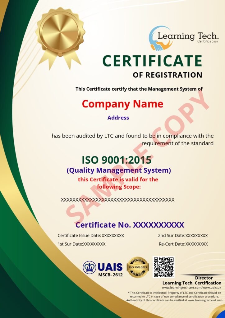 Learning Tech. Certification - ISO Certification Body
